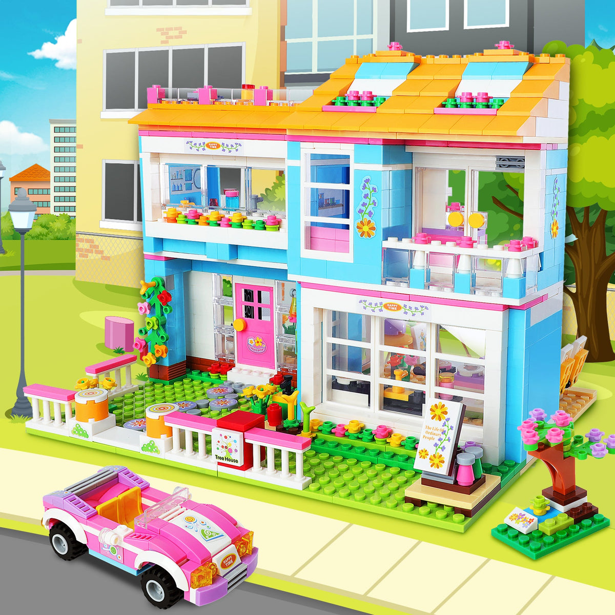 Exercise N Play City House & Grocery Store 2 IN 1 Construction Toys ...