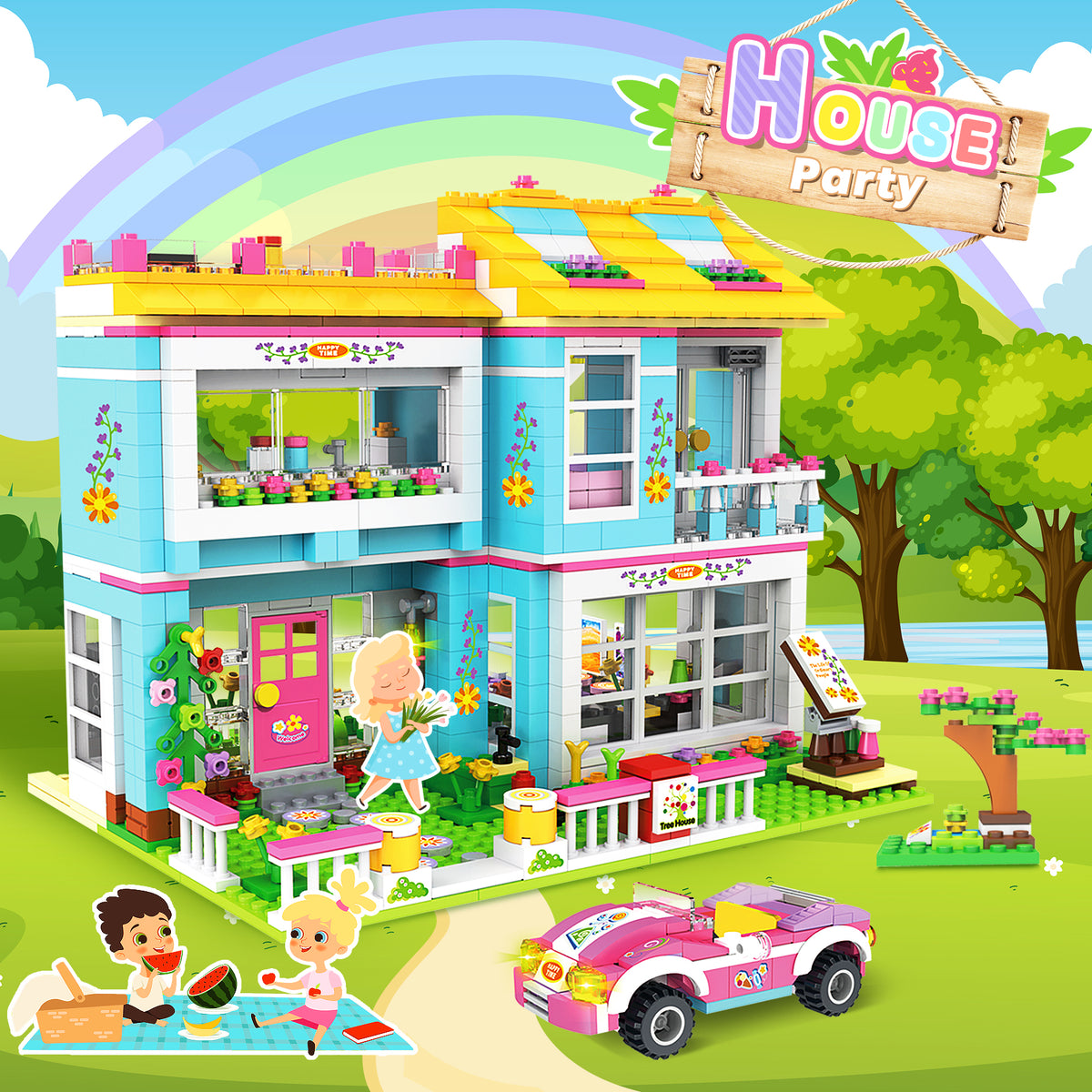 Exercise N Play City House & Grocery Store 2 IN 1 Builder Set Toy - 15 ...